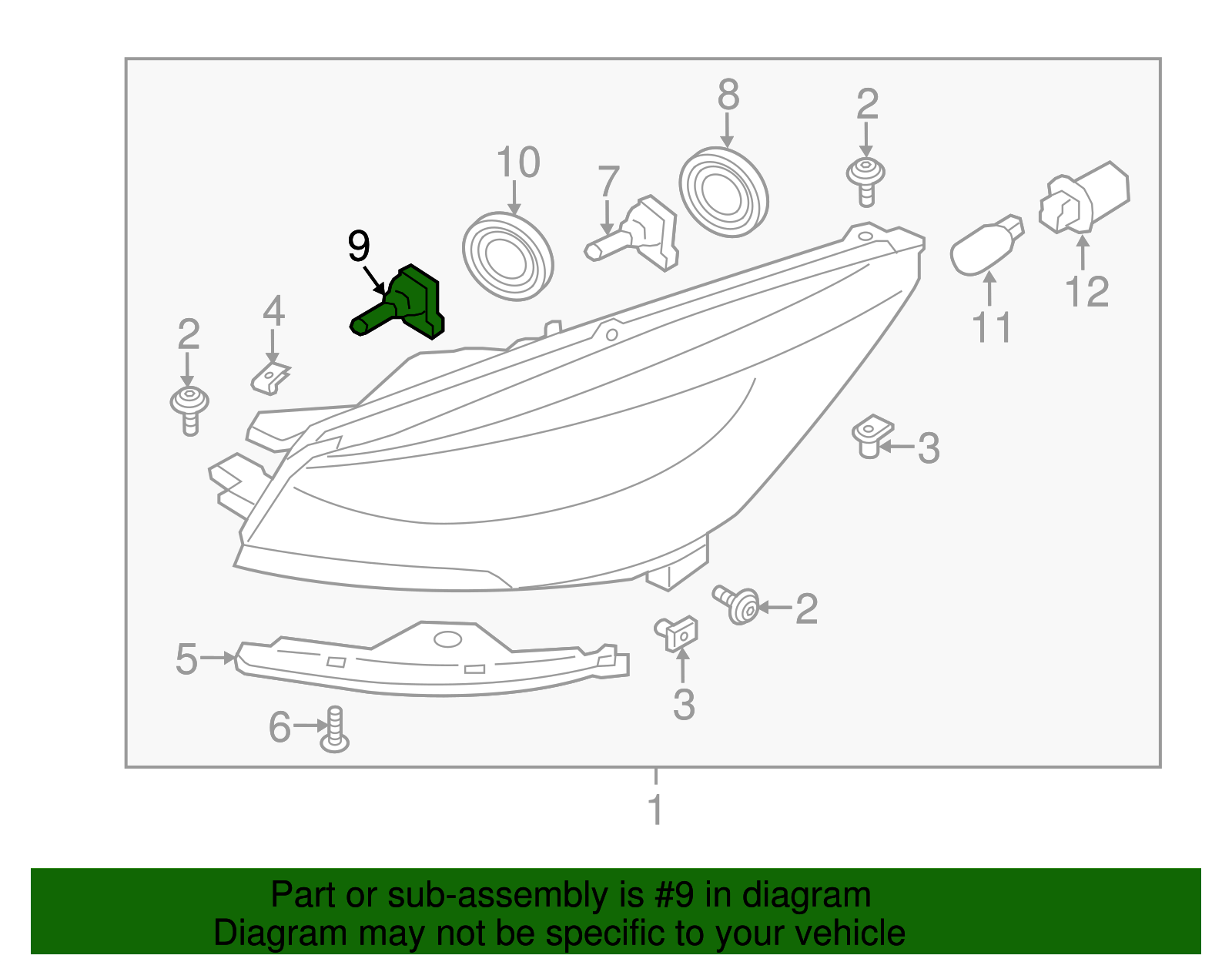 2013-2024 Ford Headlamp Bulb CJ5Z-13N021-A | TascaParts.com