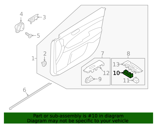 93571-M6000 - Window Switch 2019-2024 Kia Forte | Kia.Parts Store