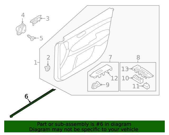 2019-2023 Kia Forte Belt Weather-Strip - Driver's Side (LH) 82231-M6000 ...