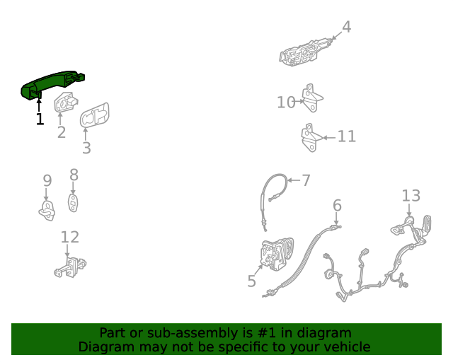 2019-2023 GM Primed Exterior Side Door Handle 13526766 | GMPartsDirect.com