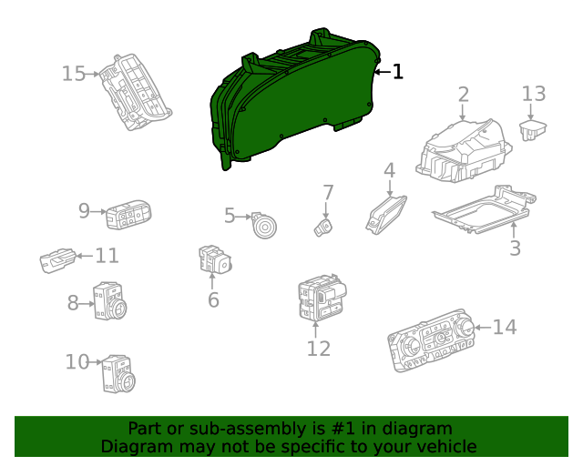2021-2023 Chevrolet Inst Cluster 84857727 | GM Parts Center