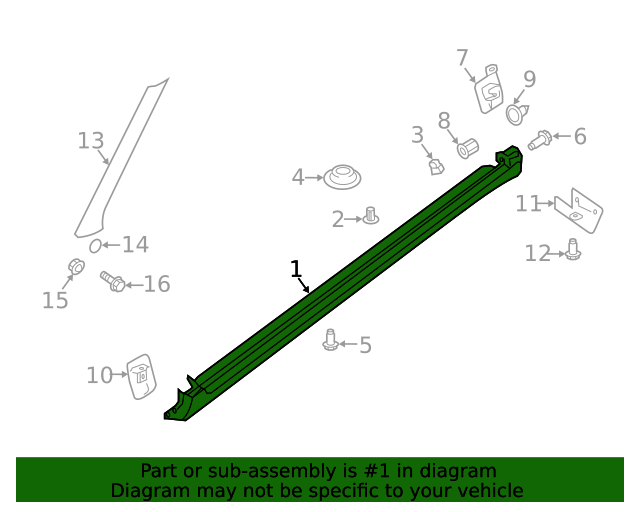 2018-2019 Nissan Kicks Rocker Molding - Passenger Side (RH) 76850-5RB0A ...
