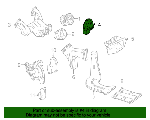 246-831-04-46 - Floor Duct 2014-2020 Mercedes-Benz | AutoNationParts.com