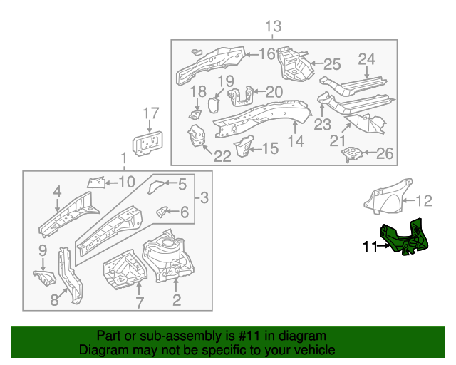 2005-2012 Toyota Insulator 53783-07010 | Toyota Parts Center