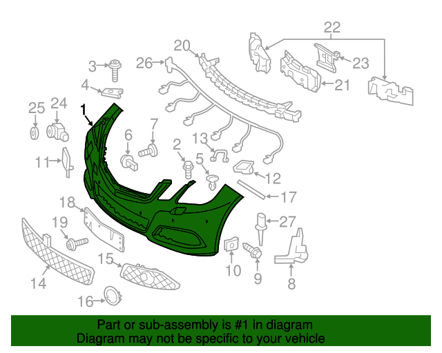Genuine OEM Bumper Cover | 212-880-24-40-9999 | Fits Select 2010-2013 ...