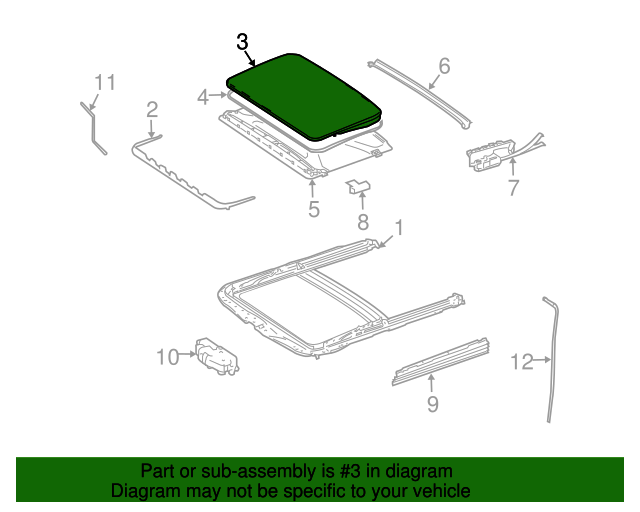 2006-2012 Mercedes-Benz Sunroof Glass 251-780-00-21 | MB OEM Parts