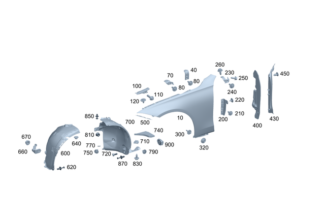 2021-2024 Mercedes-Benz Bracket, Fender 223-880-08-00 | World Mercedes ...