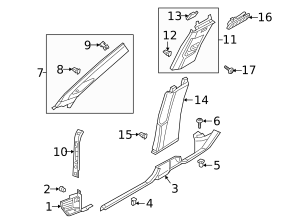 3G8-867-291-82V - Lower Center Pillar Trim - 2019-2023 Volkswagen ...