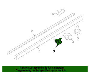 2000-2004 Volvo Rocker Molding Clip 30808521 | TascaParts.com