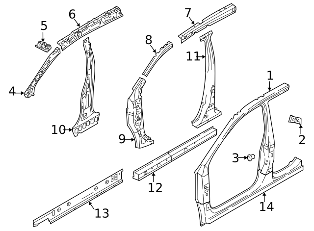 G6321-5RBMA - Inner Brace - 2018-2024 Nissan Kicks | Nissan OEM Parts ...