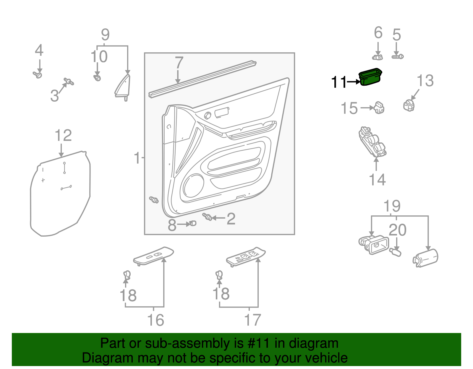 2004-2007 Toyota Highlander Pull Pocket 74811-22010-A0 | Toyota Parts ...