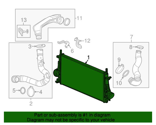 Genuine Inter-Cooler for 2010-2011 Saab 9-5 | Part# 13241751 | Over 30% ...