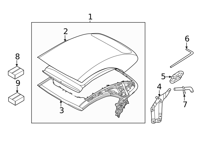 2021-2024 BMW Convertible Top Tonneau Cover Hardware Kit 54-34-5-A05 ...