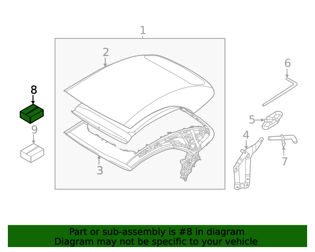 2021-2024 BMW Convertible Top Tonneau Cover Hardware Kit 54-34-5-A05 ...