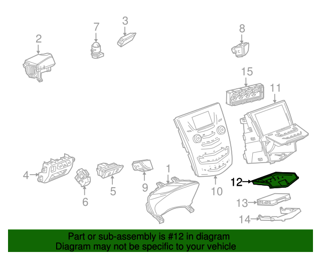 2015-2019 Cadillac Jet Black Instrument Panel Center Compartment Liner ...