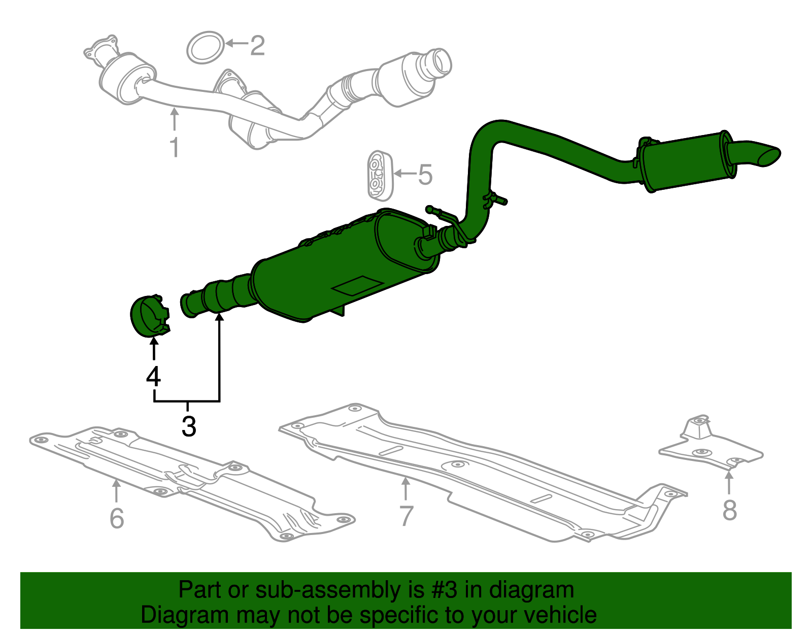 2015-2020 GM F Muffler 85052294 | NewGMParts.com