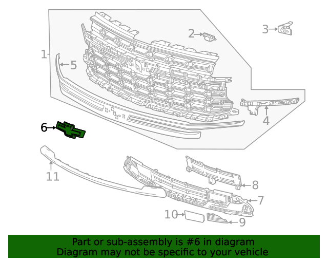 2021-2024 Chevrolet Gold Front Grille Emblem 84701878 GM ...