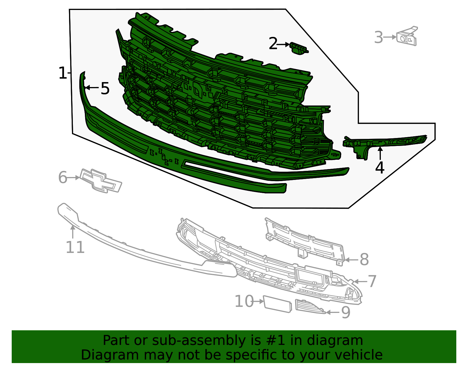 2021-2024 Chevrolet Grille Assembly 85633892 | GM Parts Center