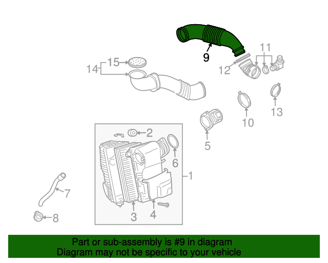 2009-2012 Audi Q7 Engine Air Intake Hose 7L6-129-627-J ...