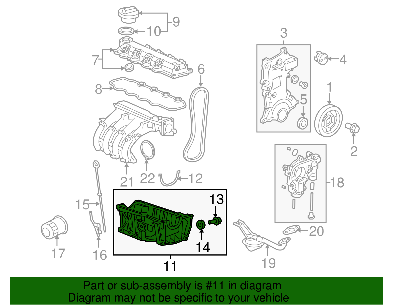 2010-2016 Honda Oil Pan 11200-RBJ-000 | Honda Factory Parts