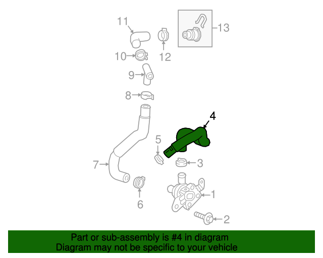 2016-2019 Buick Encore Heater Water Auxiliary Pump Hose 42582758 ...