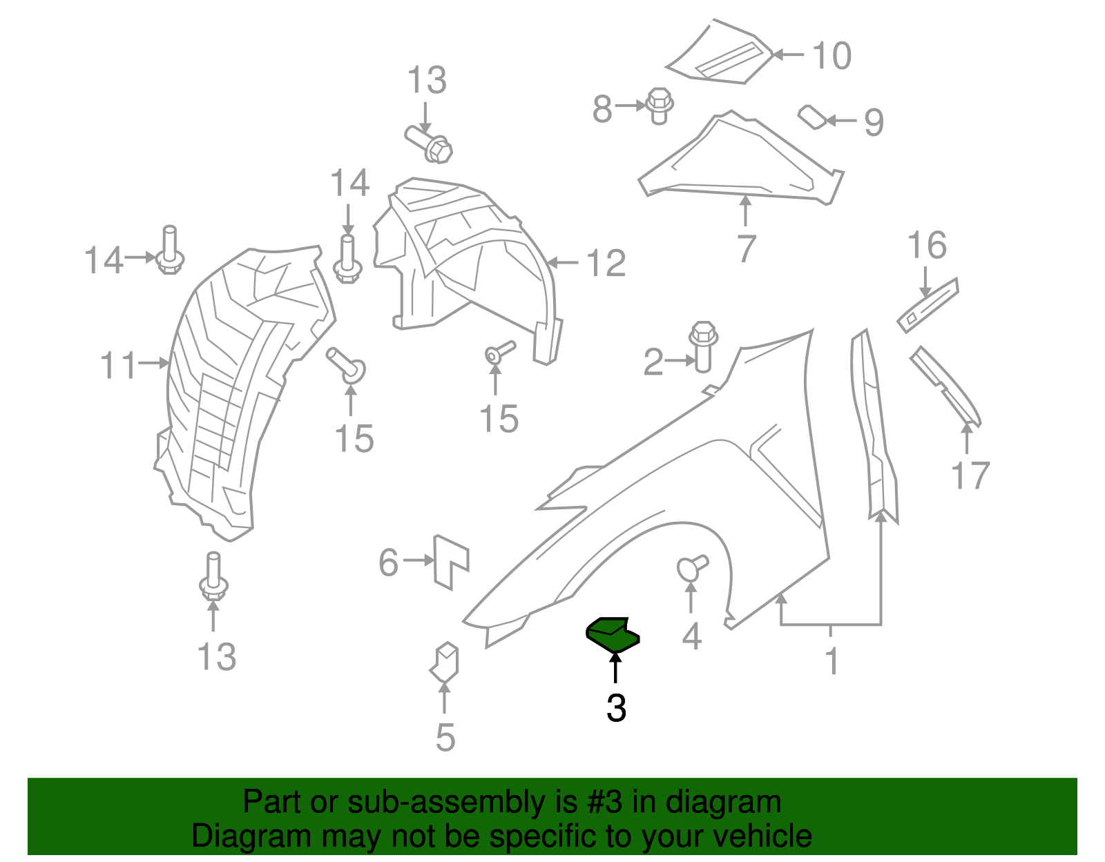 1989-2025 Nissan Fender Liner Retainer 63848-35F00 | CMA's Colonial Nissan