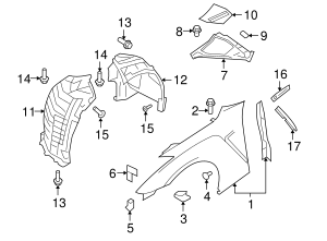 63848-35F00 | Nissan Clip - Genuine OEM | 6384835F00 | Nissan Parts USA