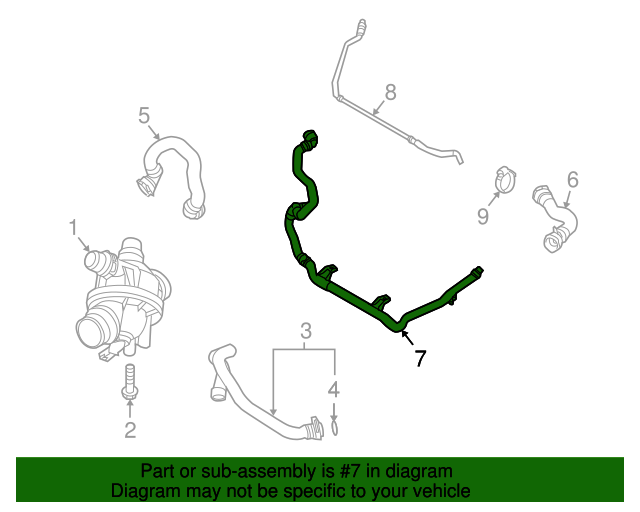 17127612816 - 2012-2016 BMW Z4 Coolant Hose (17-12-7-612-816) | BMW of ...