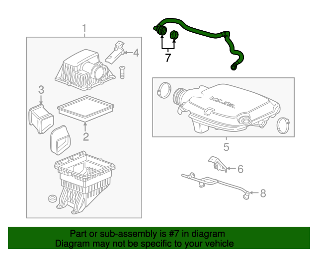 2017-2022 GM Positive Crankcase Ventilation Foul Air Tube 12703921 GM ...