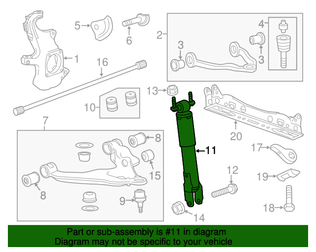 2015-2024 GM Shock Absorber 23315259 GM | GMPartsDirect.com