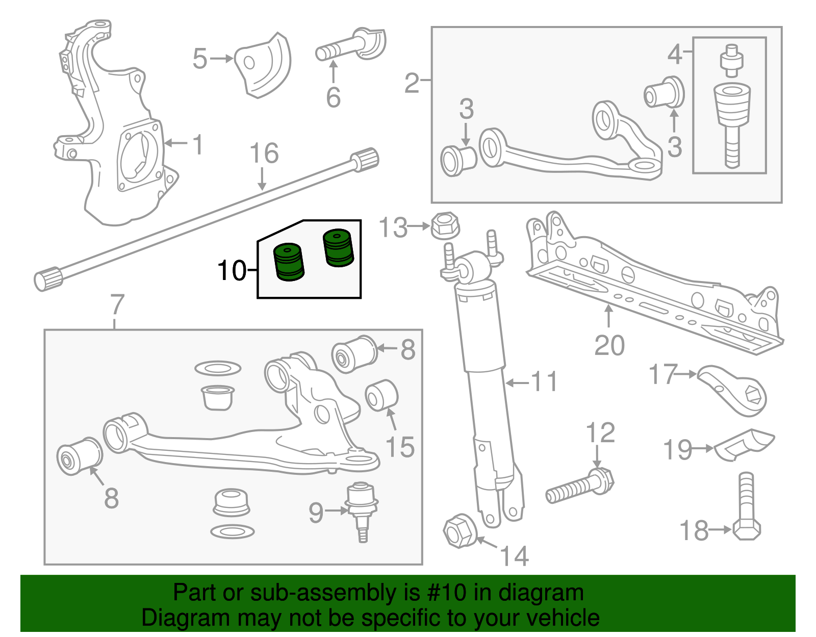2011-2025 GM Front Lower Suspension Control Arm Bumper 20781438 GM ...