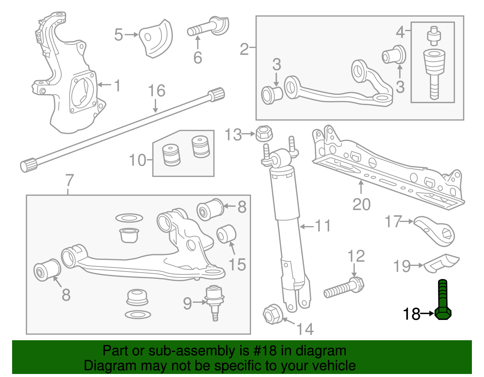 2011-2025 GM M14x2x75 Torsion Bar Adjuster Bolt 11570329 GM ...