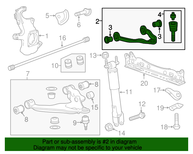 2011-2019 GM Front Upper Control Arm 20924215 | GMPartsDirect.com