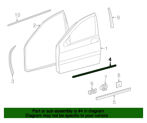 220-690-12-62 - Door Shell Seal 2000-2006 Mercedes-Benz ...
