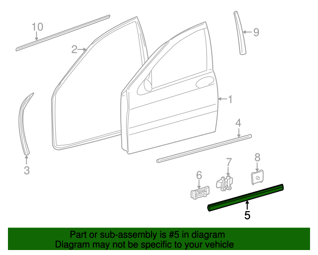 2000-2006 Mercedes-Benz Body Side Molding 220-690-05-62-6816 | MB Parts ...
