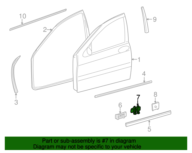 007-988-71-78 - Body Side Molding Clip 1994-2009 Mercedes-Benz ...