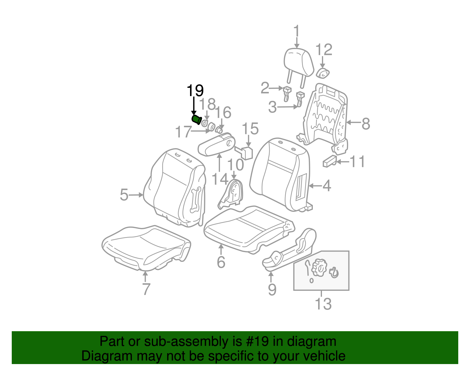 90124-SX0-000 - Armrest Nut 2001-2003 Honda Civic | Honda Parts Online