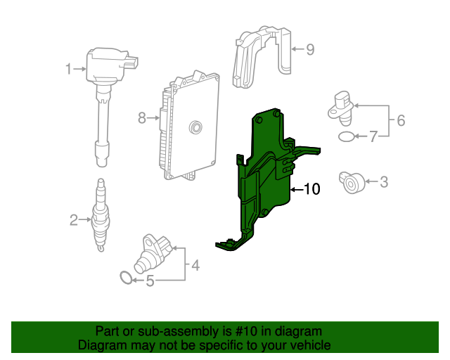 37821-5PH-A00 - Bracket, Powertrain Control Module 2017-2019 Honda CR-V ...