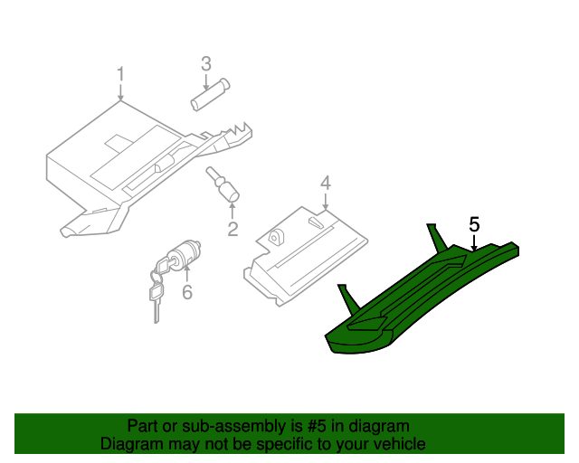 2013-2020 Nissan Pathfinder Glove Box Door 68511-9PF0A | My Nissan Part.com