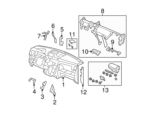 77100-SZA-A03ZC - Panel Assembly, Instrument *NH686L* (Warm Gray) 2009 ...