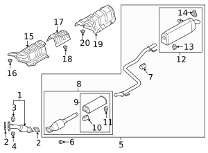 2019-2021 Kia Forte Center Muffler 28600 M7520 | QuirkParts