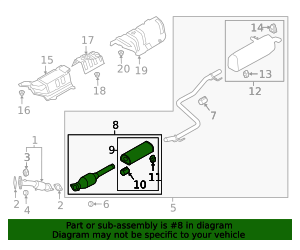 2019-2021 Kia Forte Center Muffler 28600 M7520 | QuirkParts