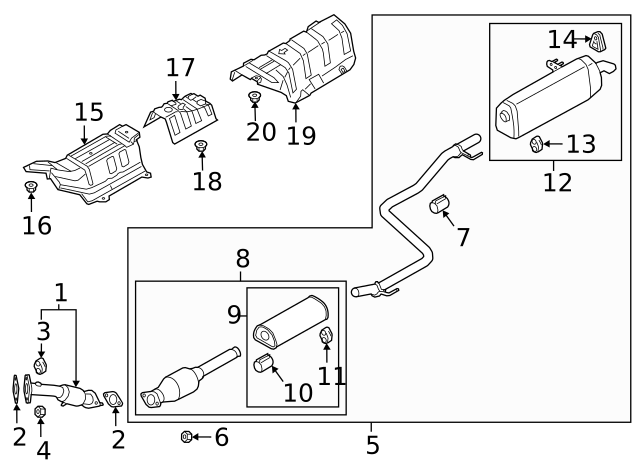 2019-2021 Kia Forte Rear Muffler 28710-M7440 | TascaParts.com
