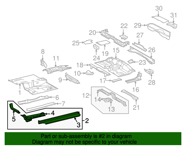 57027-04010 - Side Member Assembly - 2011-2015 Toyota Tacoma | OEM ...