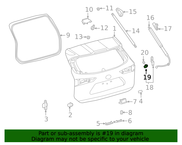 2020-2024 Toyota Lift Actuator Stopper 69477-0E010 | Toyota Parts Center