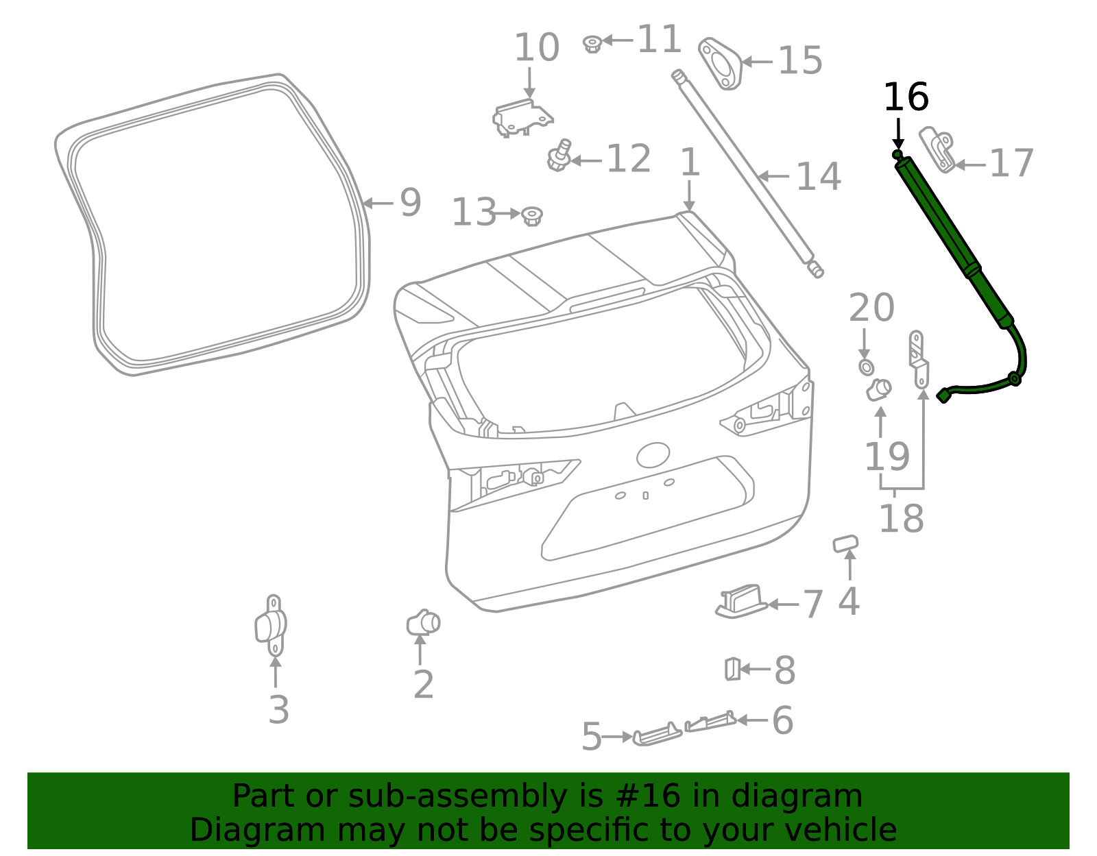 2020-2024 Toyota Highlander Power Cylinder 68910-0E070 | Toyota San ...