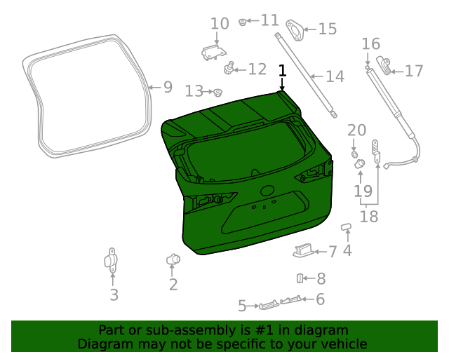 67005-0E530 - Lift Gate 2020-2023 Toyota Highlander | Longo Toyota Parts