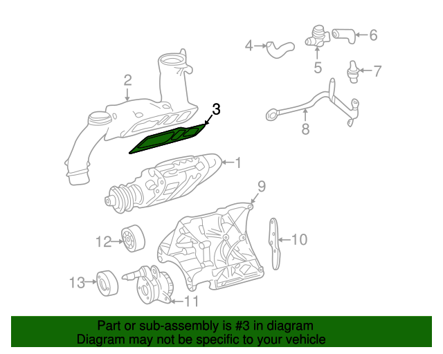 2001-2004 Mercedes-Benz Supercharger Gasket 111-098-08-80 | MB OEM Parts