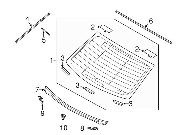 87136-3N000 - Back Glass Reveal Molding 2011-2016 Hyundai Equus ...