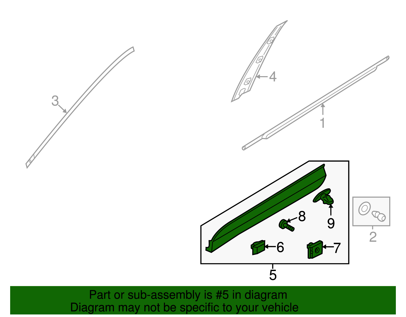 2013-2018 Hyundai Santa Fe Sport Side Molding 87722-4Z000 | OEM Parts ...